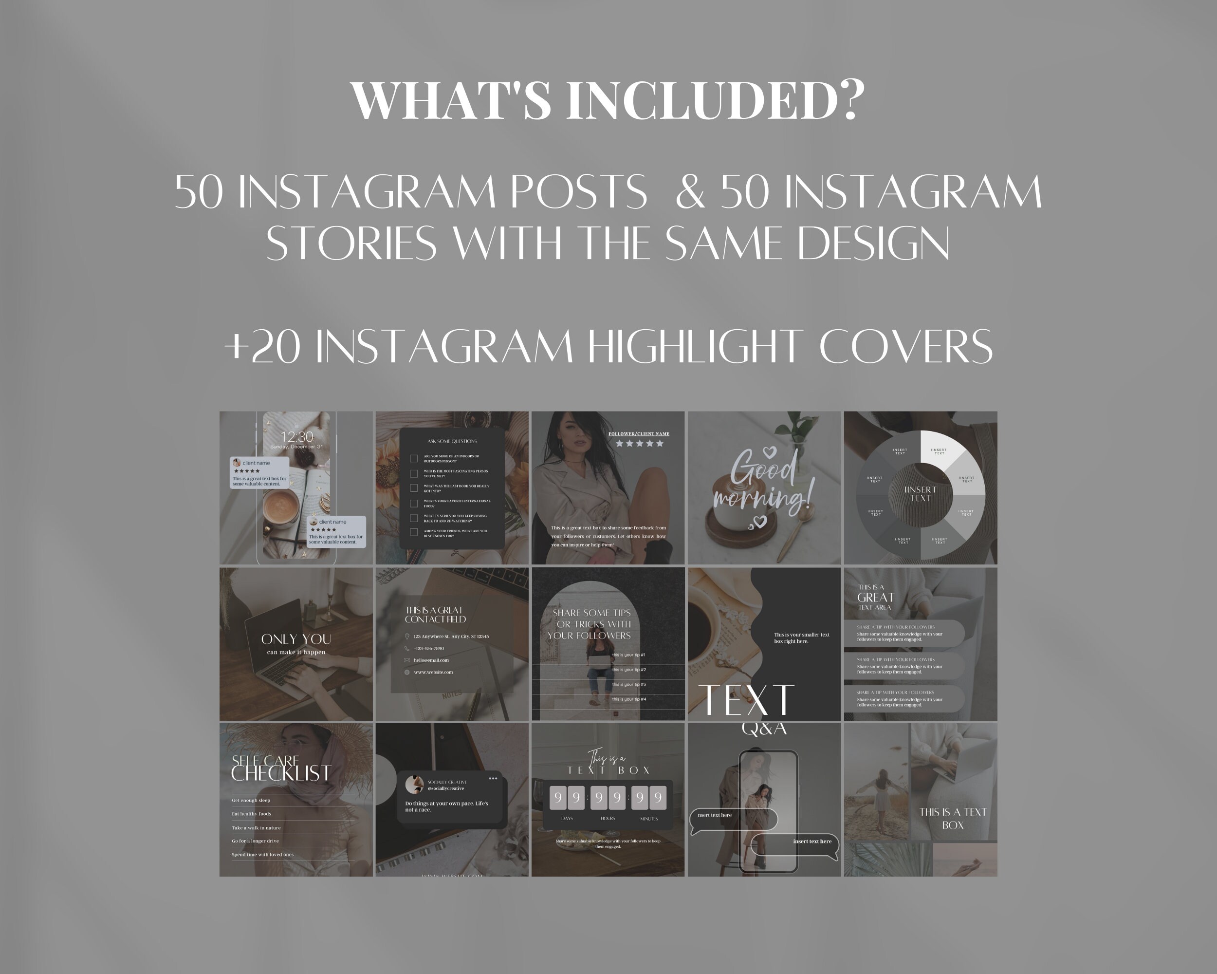130 Dark Instagram Templates Dark Social Media Canva Templates ...