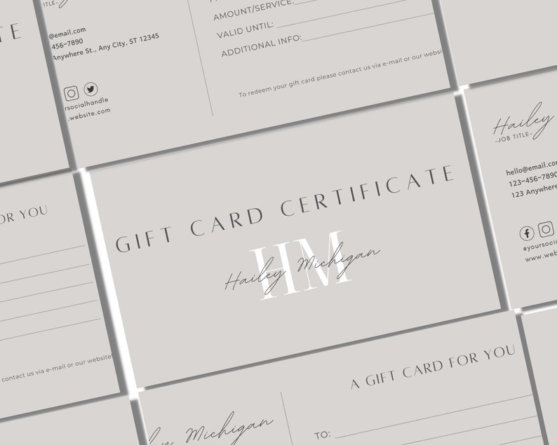 Gift Card Template Beige Business Gift Certificate Template Beige ...