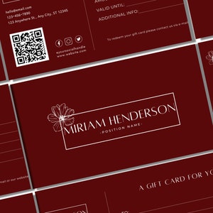 Double Sided Gift Card Template | Red Gift Certificate Template ...