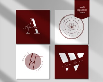 Editable Logo Design Template Beige Canva Business Logo White ...