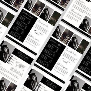 Black Media Kit Template| 2 Page White Media Kit| Influencer Rate Sheet ...
