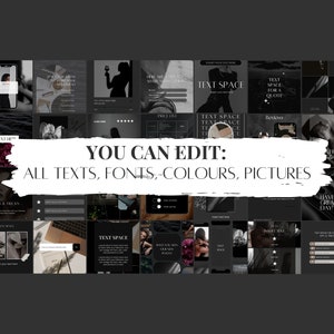 Luxury Instagram Templates Black Social Media Manager Dark Instagram ...