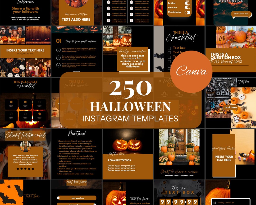 Halloween Instagram Templates Autumn Instagram Posts Dark Halloween ...