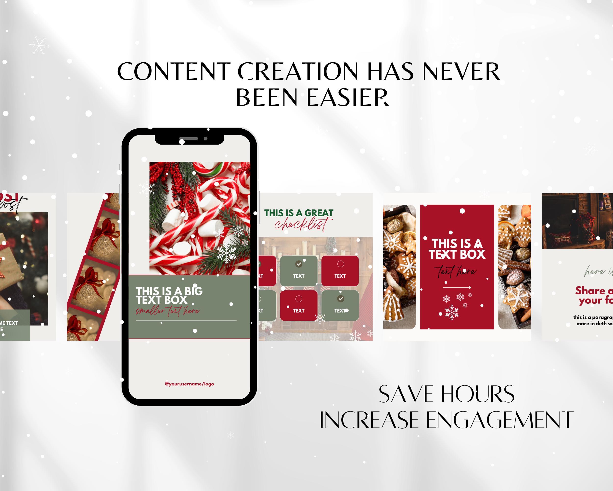 Christmas Instagram Templates Holiday Instagram Posts Christmas ...