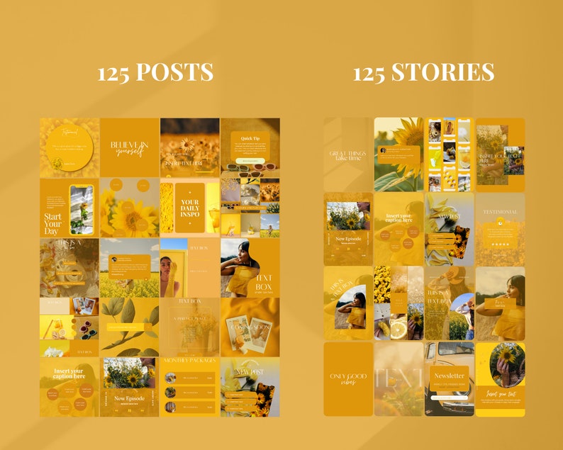 Yellow Instagram Templates Yellow Social Media Canva Templates ...