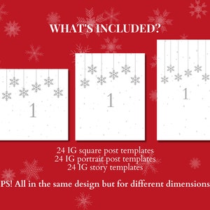 Christmas Social Media Advent Calendar Instagram Post Editable ...