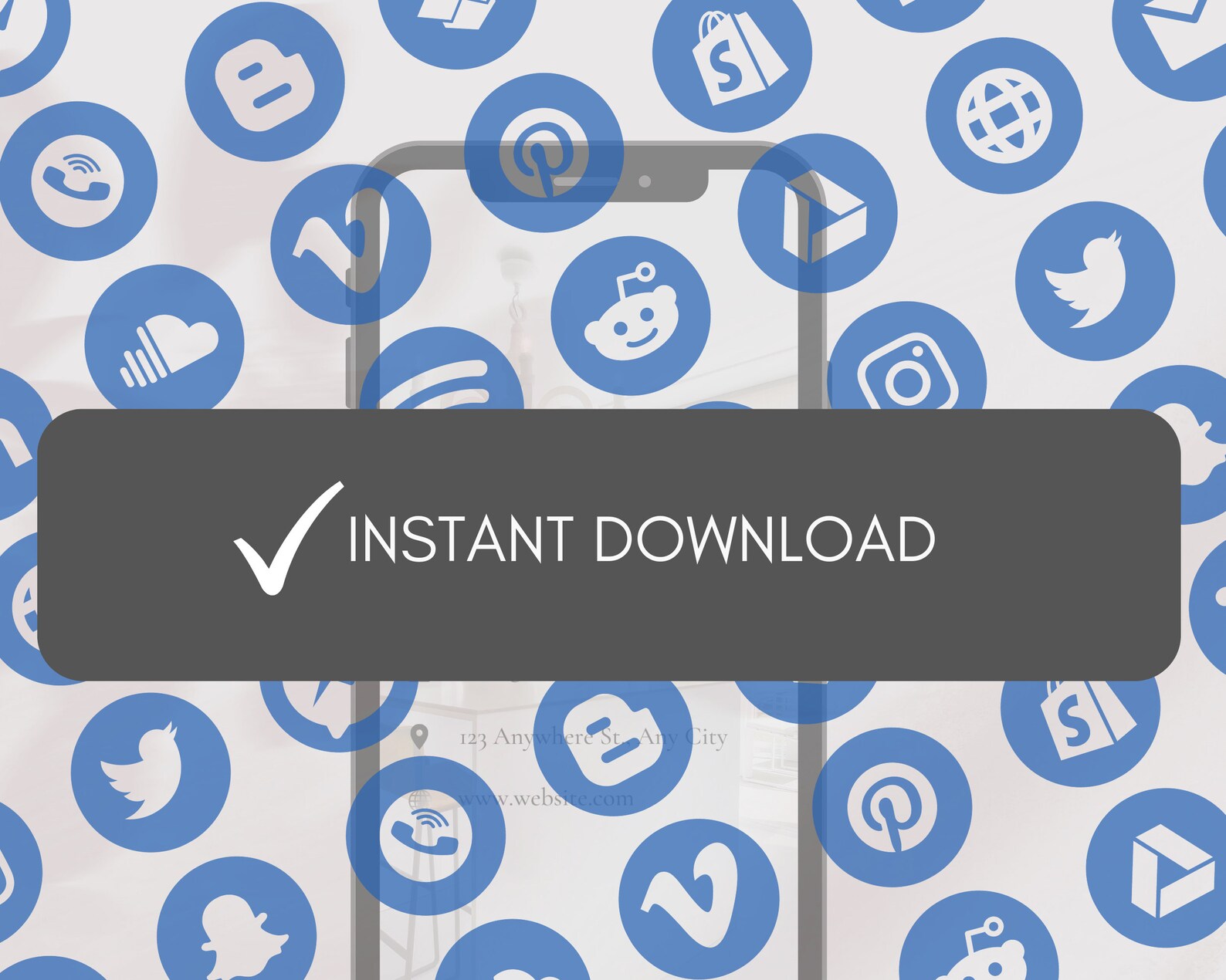Blue Social Media Icons SVG Social Media Icon Pack Transparent Blue ...