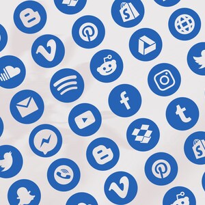 Blue Social Media Icons SVG Social Media Icon Pack Transparent Blue ...