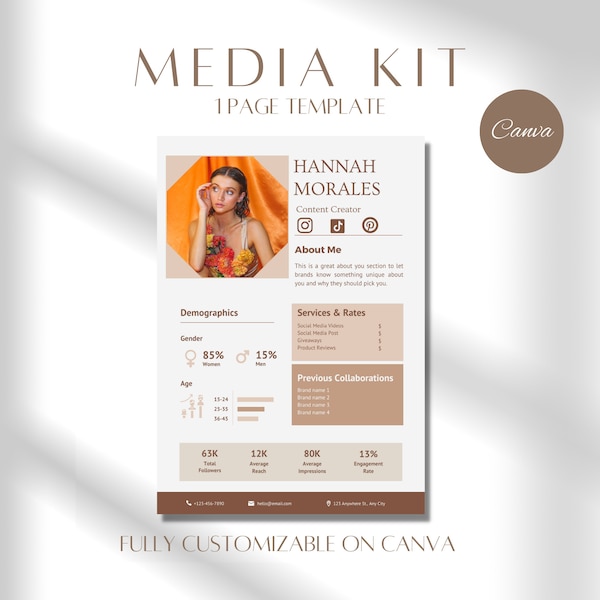 Travel Blogger Media Kit - Etsy