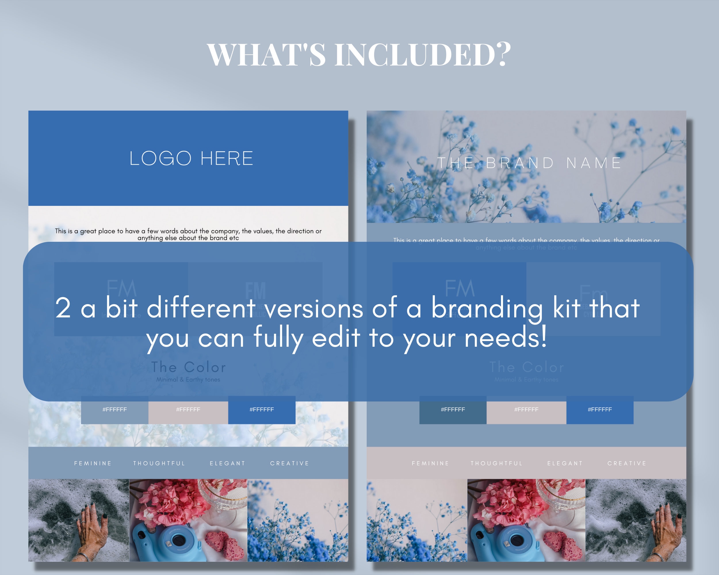 Brand Kit Template Blue Brand Board Template Pre-made Branding Kit ...