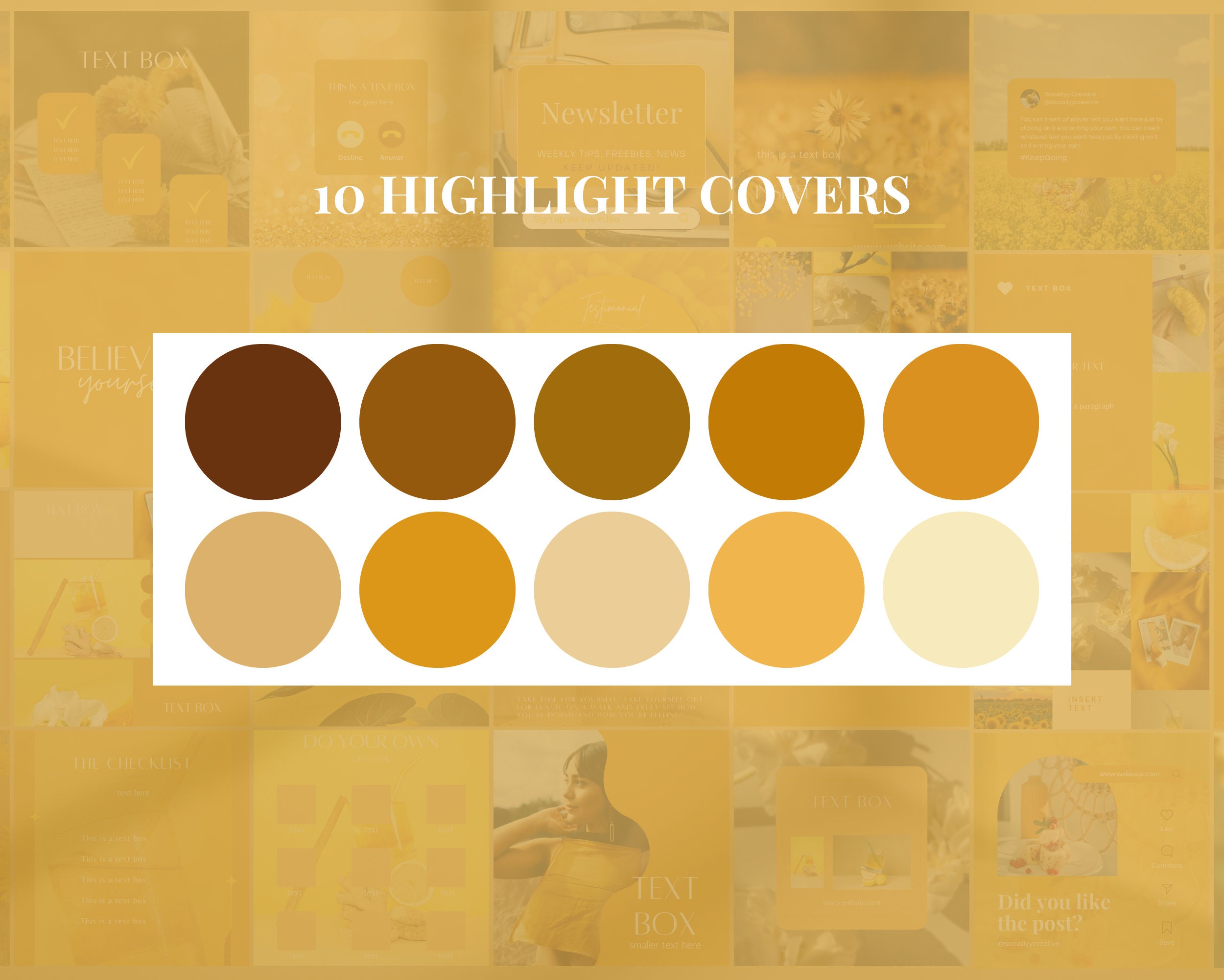 Yellow Instagram Canva Templates Yellow Social Media Templates ...