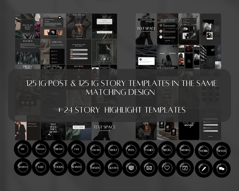 Social Media Template Bundle| Dark Instagram Templates| Editable ...