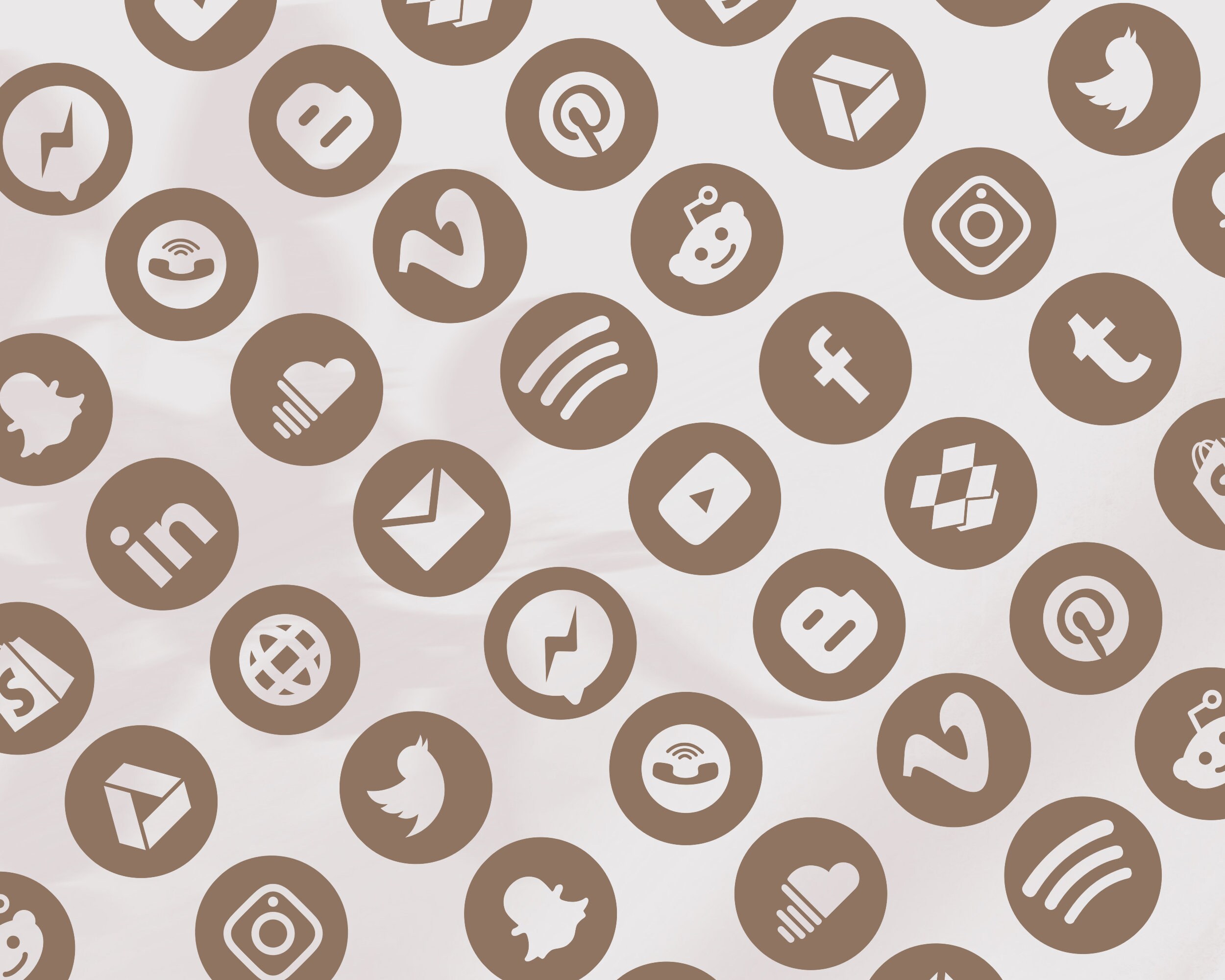 Brown Social Media Icons SVG Social Media Icon Pack Transparent Brown ...