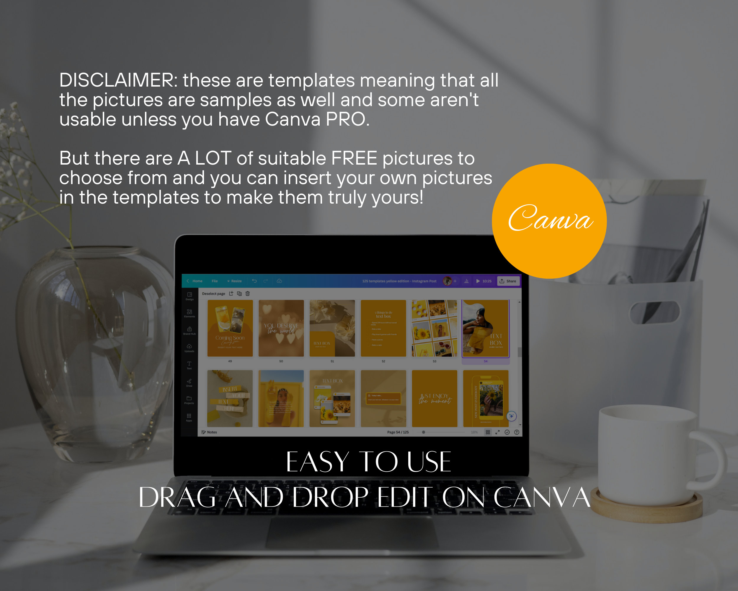Yellow Instagram Templates Yellow Social Media Canva Templates ...