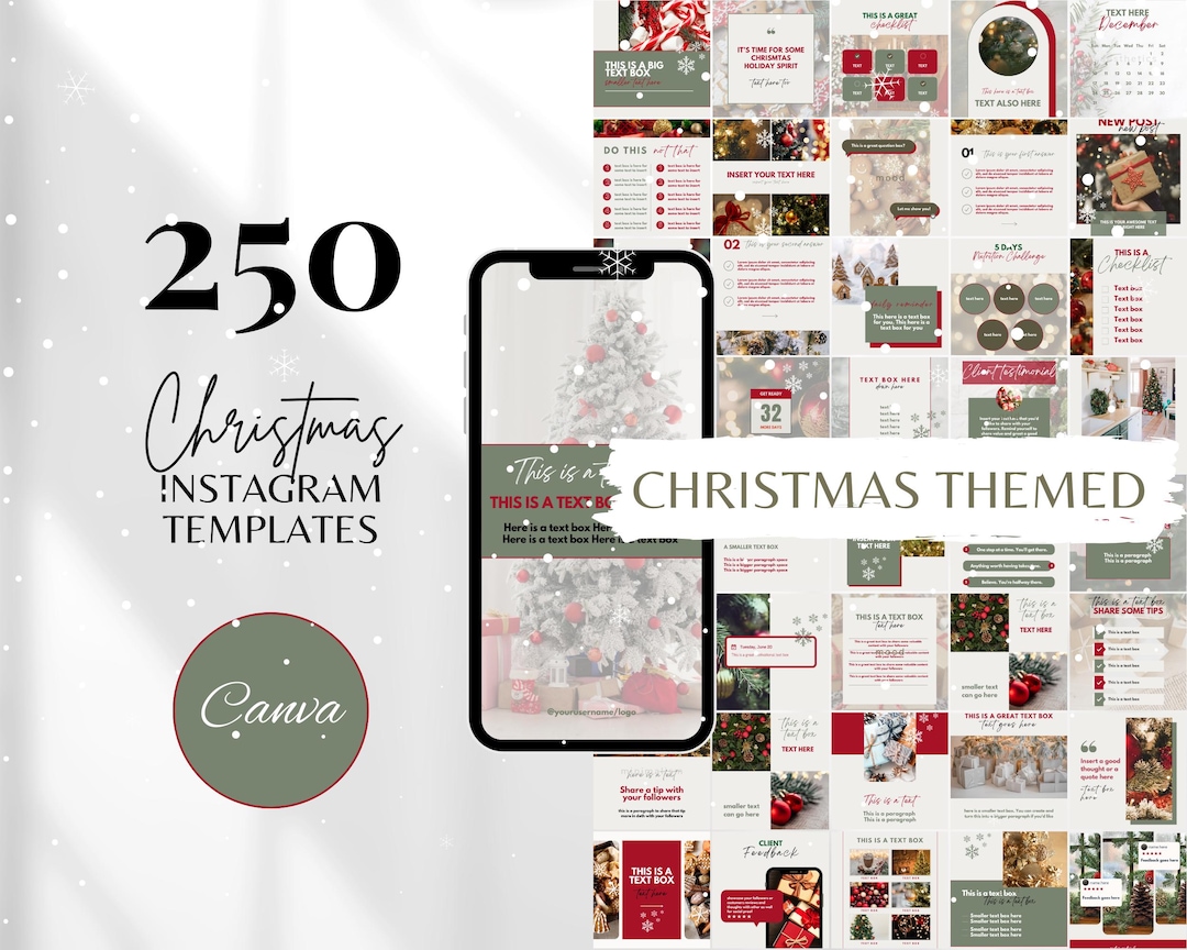 Christmas Instagram Templates Holiday Instagram Posts Christmas ...
