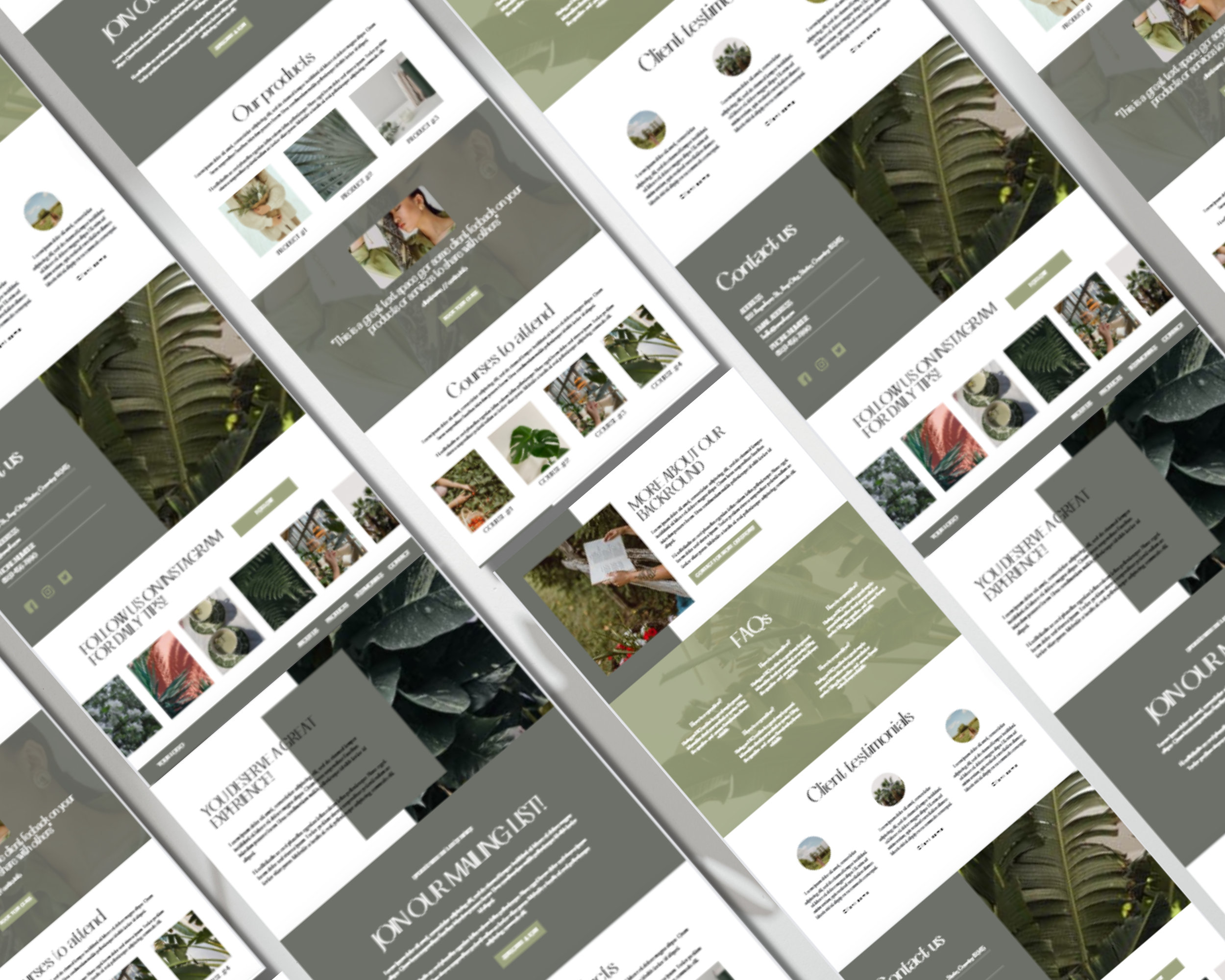 Floral Shop Website Template Tropical Website Business Template Canva ...