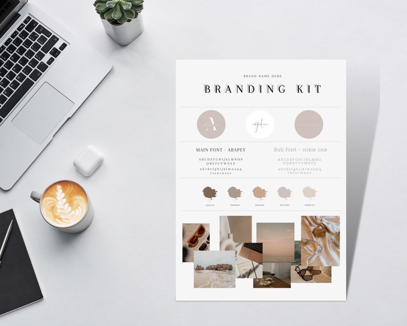Brand Kit Template Brand Board Template Pre-made Branding - Etsy