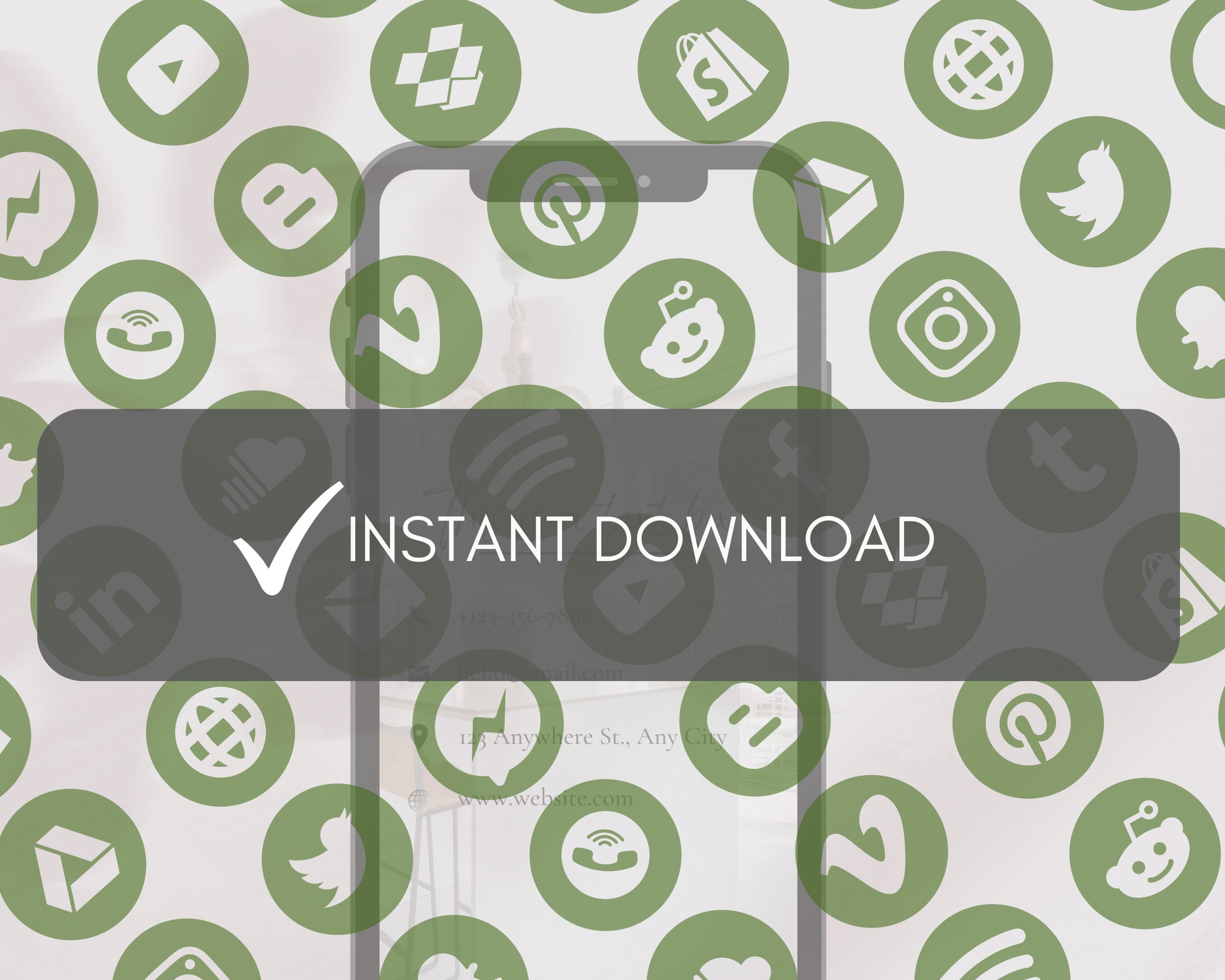 Green Social Media Icons SVG Social Media Icon Pack - Etsy