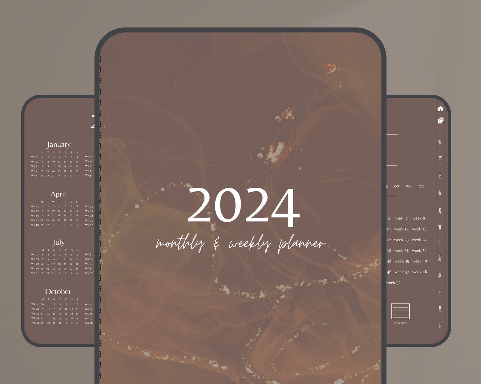 2024 Dated Digital Planner| Monthly Weekly Planner| Hyperlinked iPad ...
