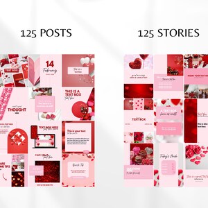 Valentines Day Instagram Templates Valentine Social Media Templates Red ...
