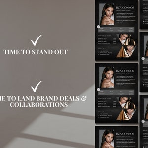 Black Media Kit Canva Template| Instagram Media Kit| 1 Page Media Kit ...