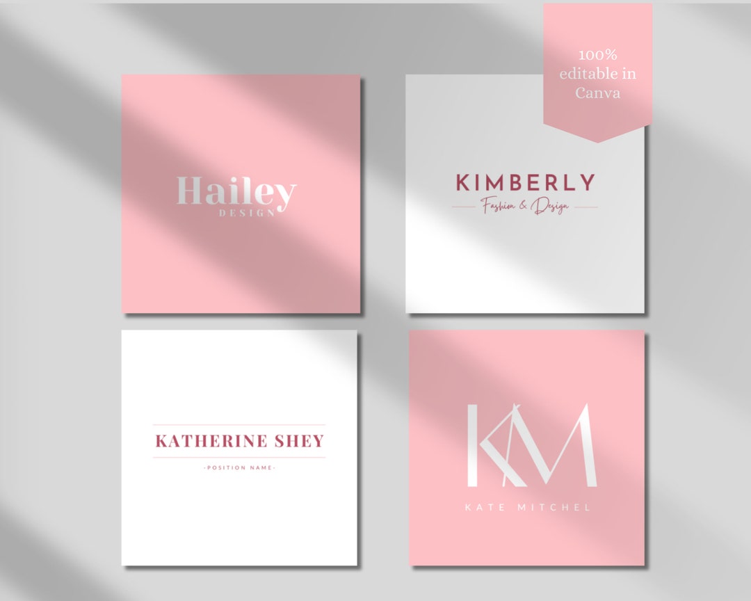 Pink Logo Design Template Editable Canva Business Logo Pink ...