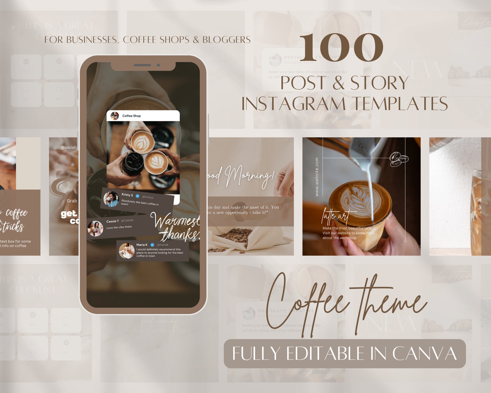 Coffee Instagram Post Template Cafe Social Media Pumpkin Spice Latte ...
