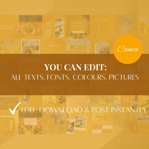 Yellow Instagram Templates Yellow Social Media Canva Templates ...