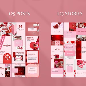 Valentines Day Instagram Templates Valentine Social Media Templates Red ...