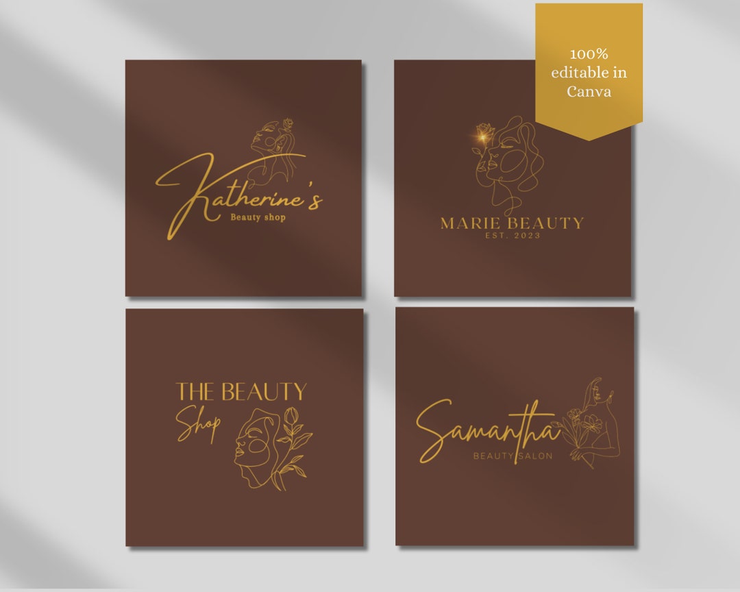 Editable Brown Logo Design Template Gold Canva Business Logo Brown ...