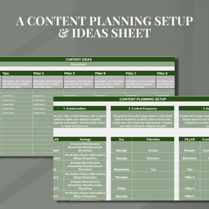 Social Media Planner Excel Spreadsheet| Digital Content Calendar ...