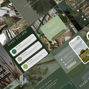 250 Green Instagram Templates, Green Social Media, Tropical Instagram ...