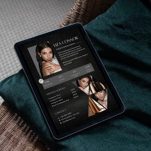 Black Media Kit Template Instagram Media Kit Template Dark Blogger ...