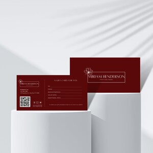 Double Sided Gift Card Template | Red Gift Certificate Template ...
