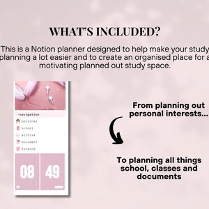 Pink Notion Study Planner Notion School Template Pink Study Notion ...
