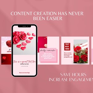 Valentines Day Instagram Templates Valentine Social Media Templates Red ...