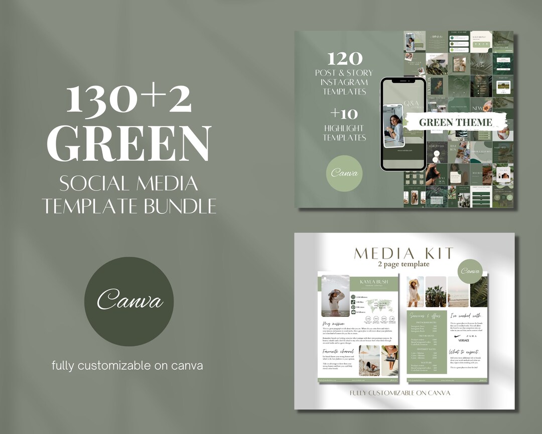 132 Green Instagram Templates Bundle | Tropical Social Media Templates ...