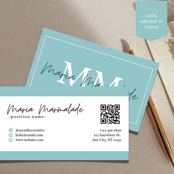 Teal Business Card - Etsy