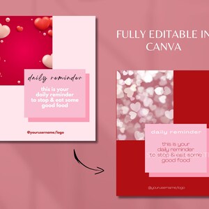 Valentines Day Instagram Templates Valentine Social Media Templates Red ...