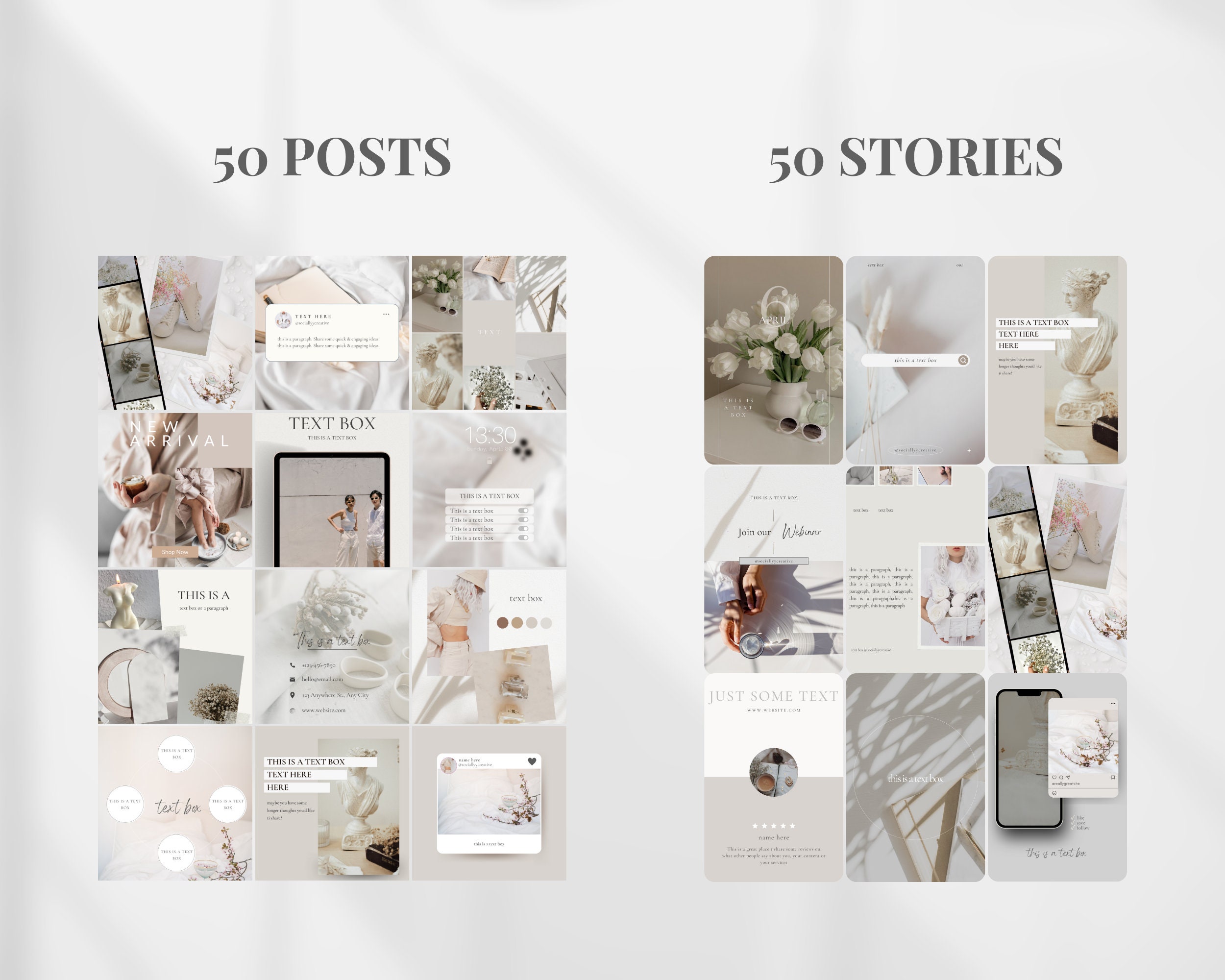 Aesthetic Instagram Templates White Social Media Canva Templates ...