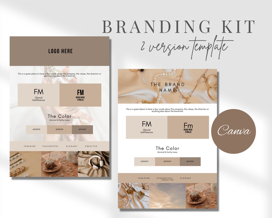 Brand Kit Template | Brand Board Template | Pre-made Branding Kit ...
