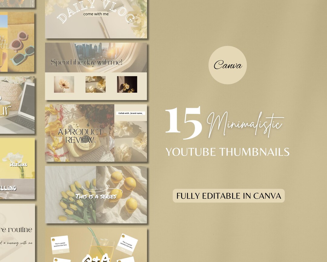 Youtube Thumbnail Templates Yellow Youtube Channel Kit Thumbnails ...