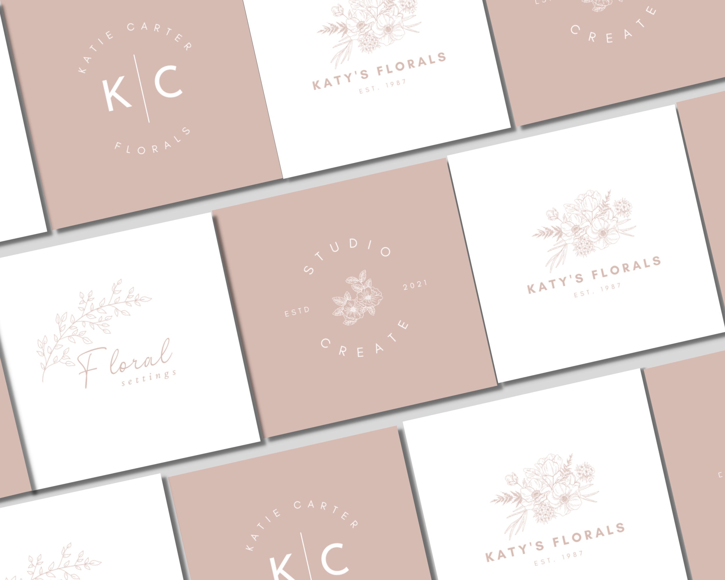 Editable Logo Design Template Beige Canva Business Logo Pink White ...