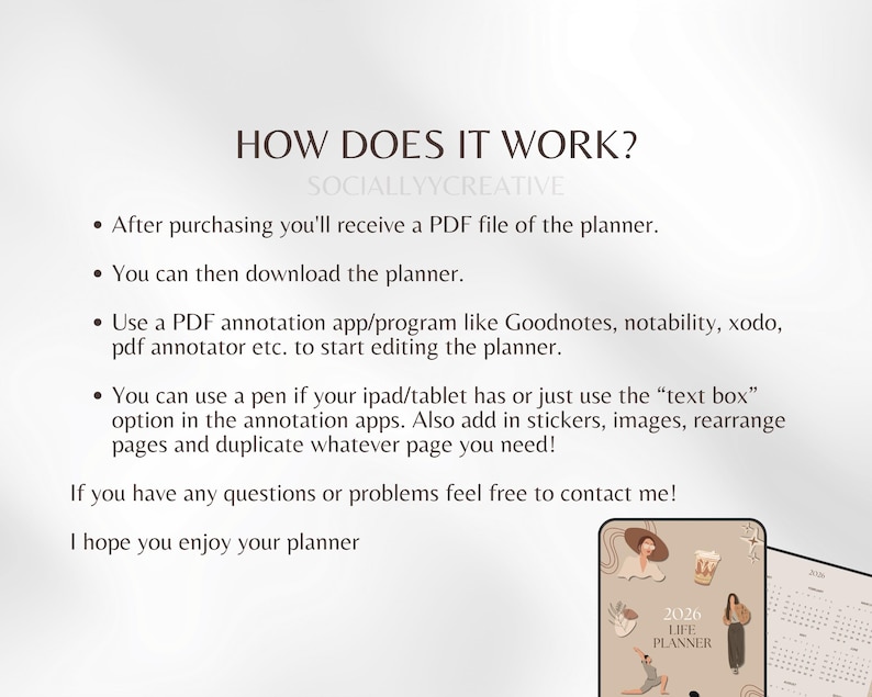 2026 Digital Planner Simple Life Planner Digital Goodnotes Planner 2026 ...