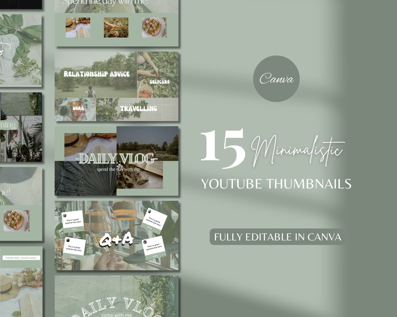 Green Youtube Thumbnail Templates Youtube Channel Kit Thumbnails ...