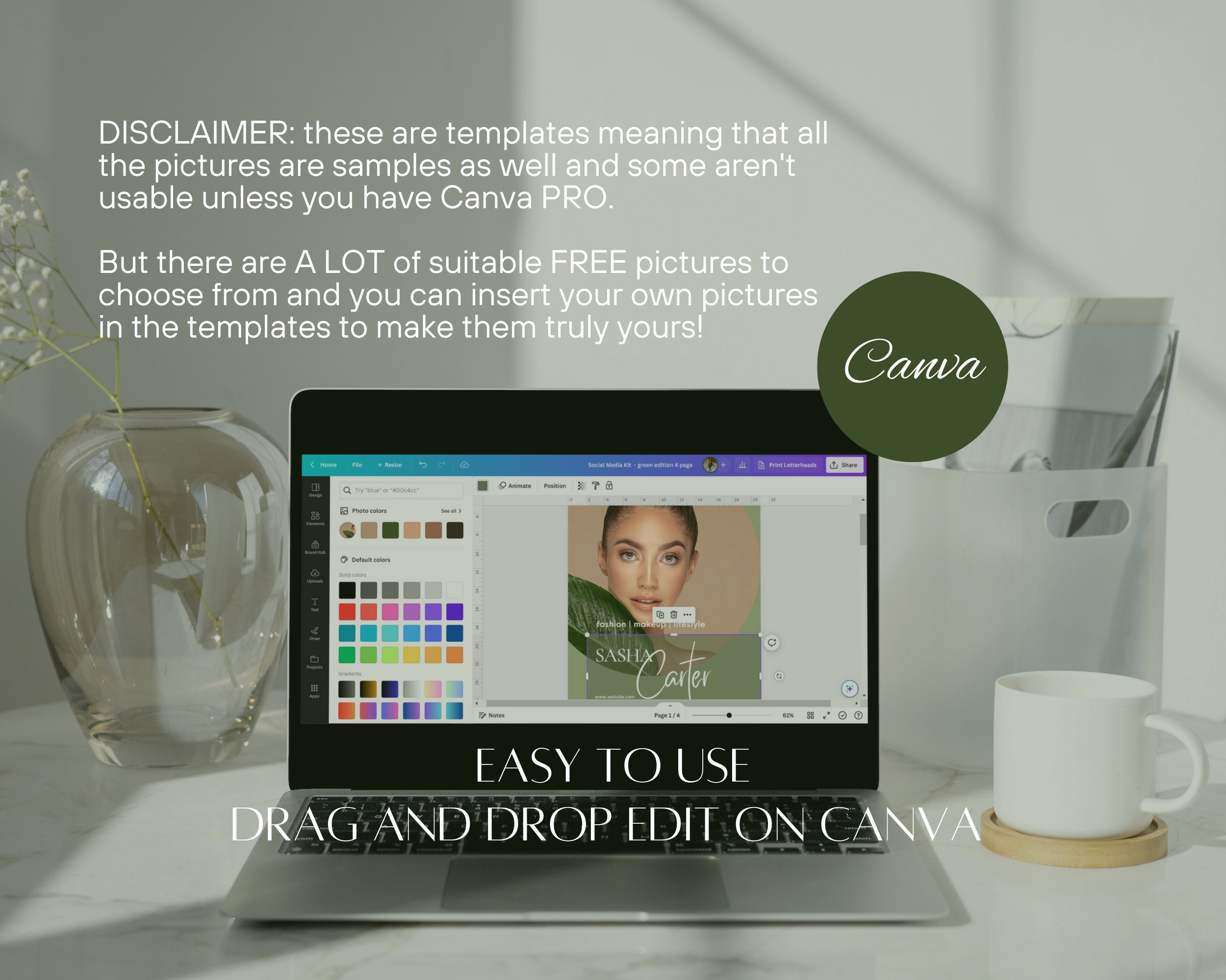 4 Page Media Kit Canva Template Green Instagram Media Kit Influencer ...