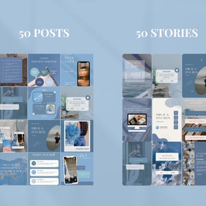 120 Blue Instagram Templates | Blue Social Media Canva Templates ...