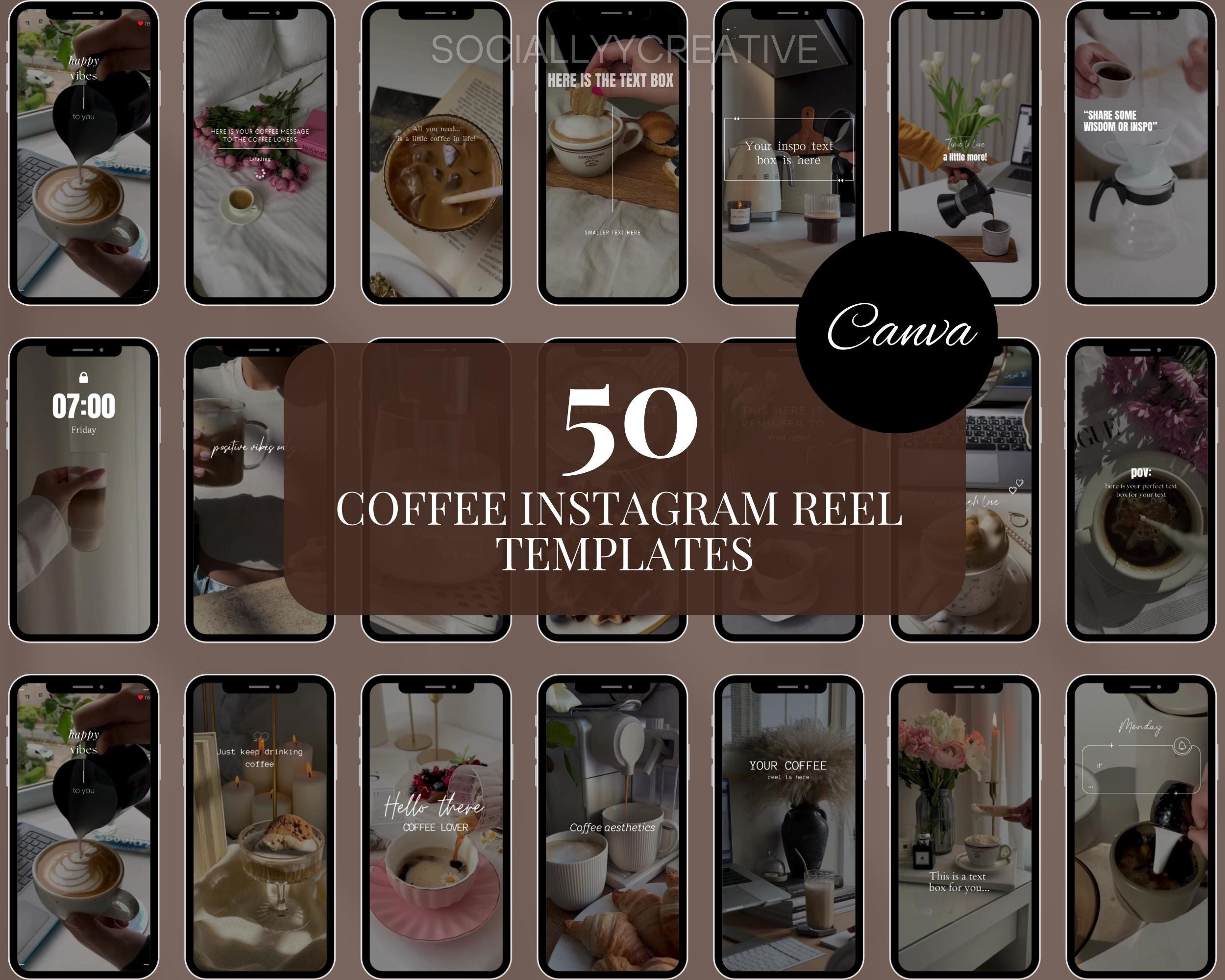 Coffee Instagram Reel Templates Aesthetic Coffee Shop Social Media Cafe ...