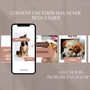 Pet Instagram Templates Brown Dog Social Media Dog Salon Instagram Dog ...