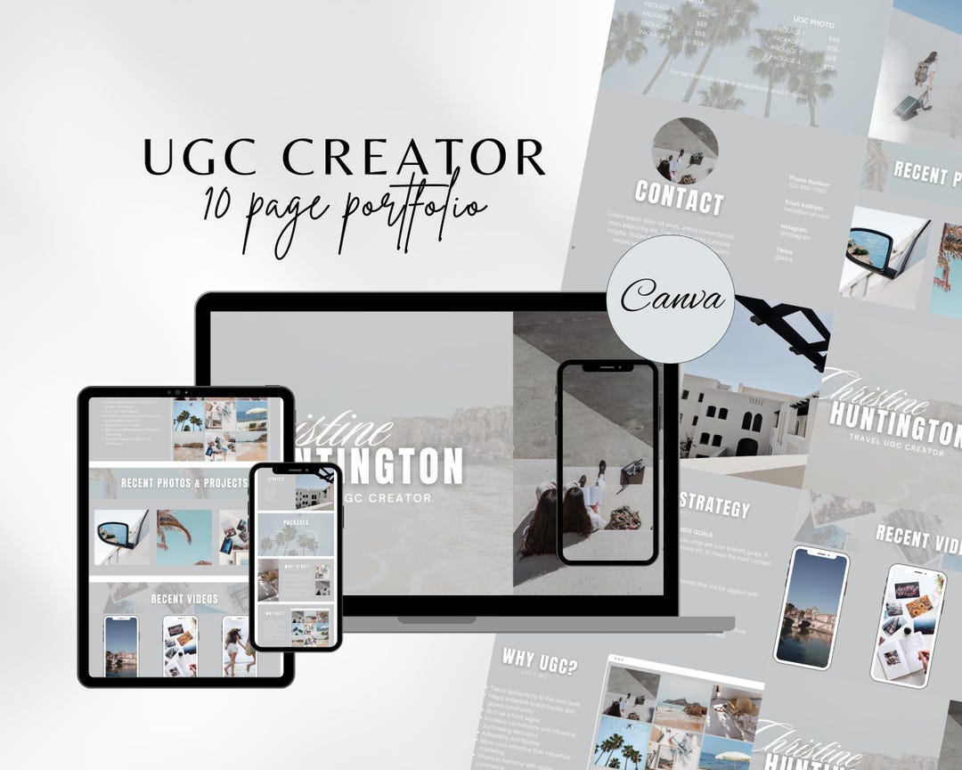 Travel UGC Portfolio Template Editable Travel Content Creator Travel ...